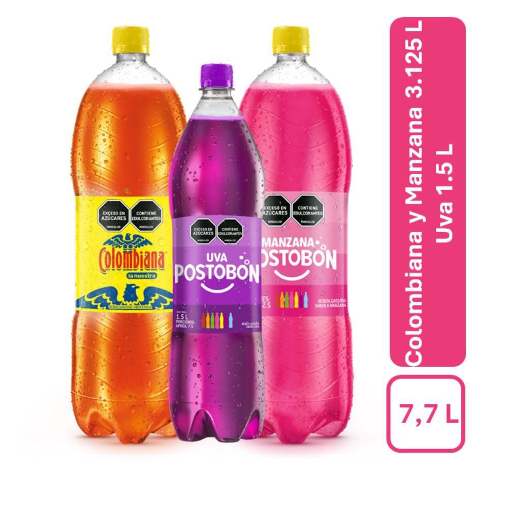 Merkko | Gaseosa POSTOBON manzana + colombiana + uva (6250 ml)