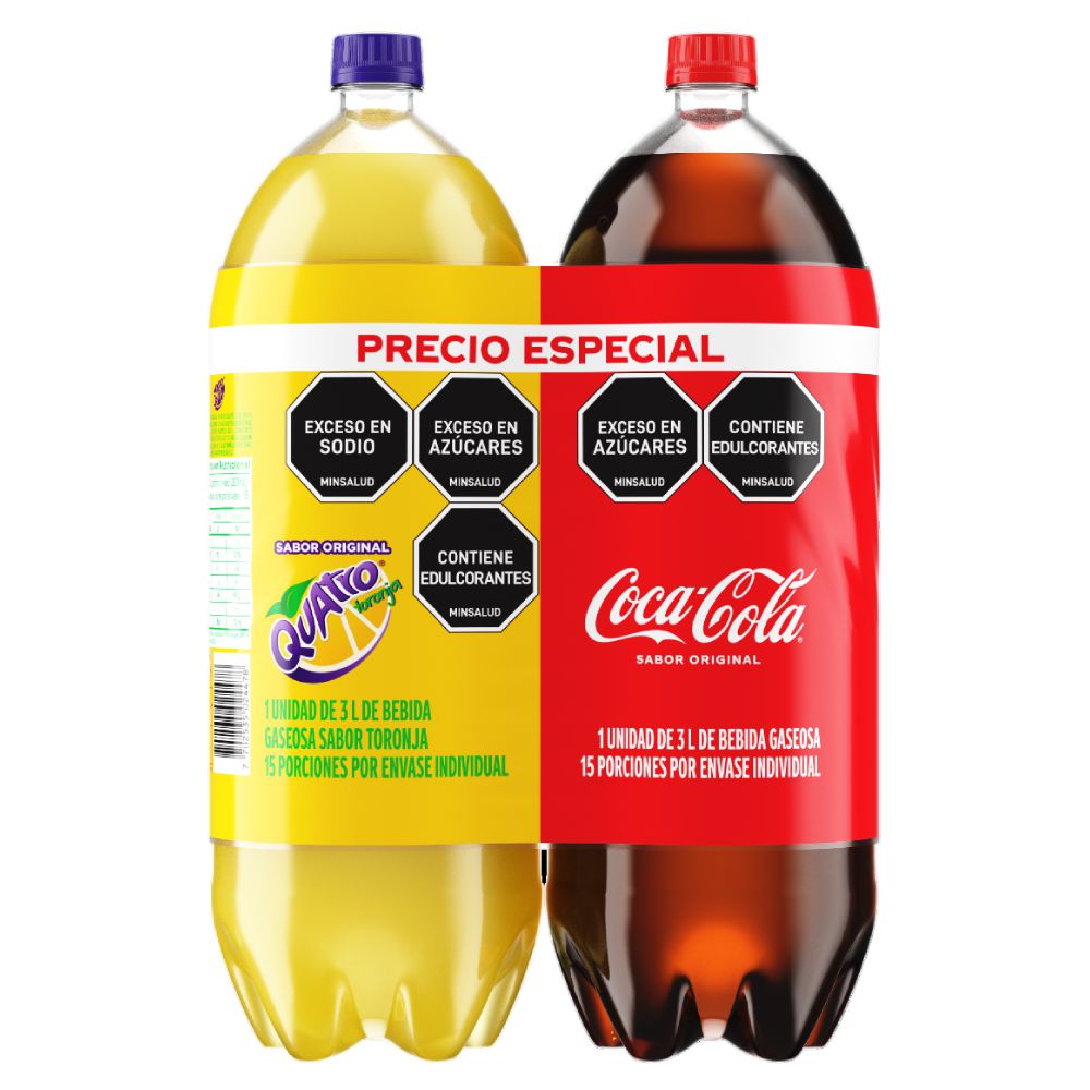 Merkko | Gaseosa COCA COLA original + Quatro x2und (6000 ml)